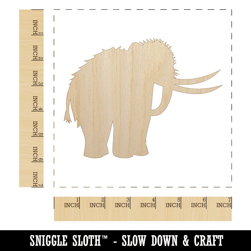 Woolly Mammoth Solid Unfinished Wood Shape Piece Cutout for DIY Craft ...