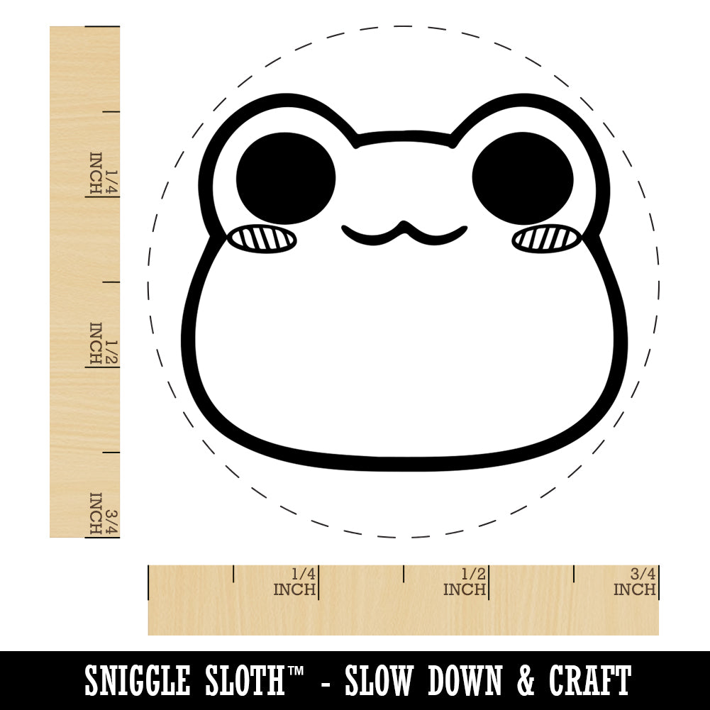 Charming Kawaii Chibi Smug Frog Toad Face Blushing Cheeks Self-Inking ...