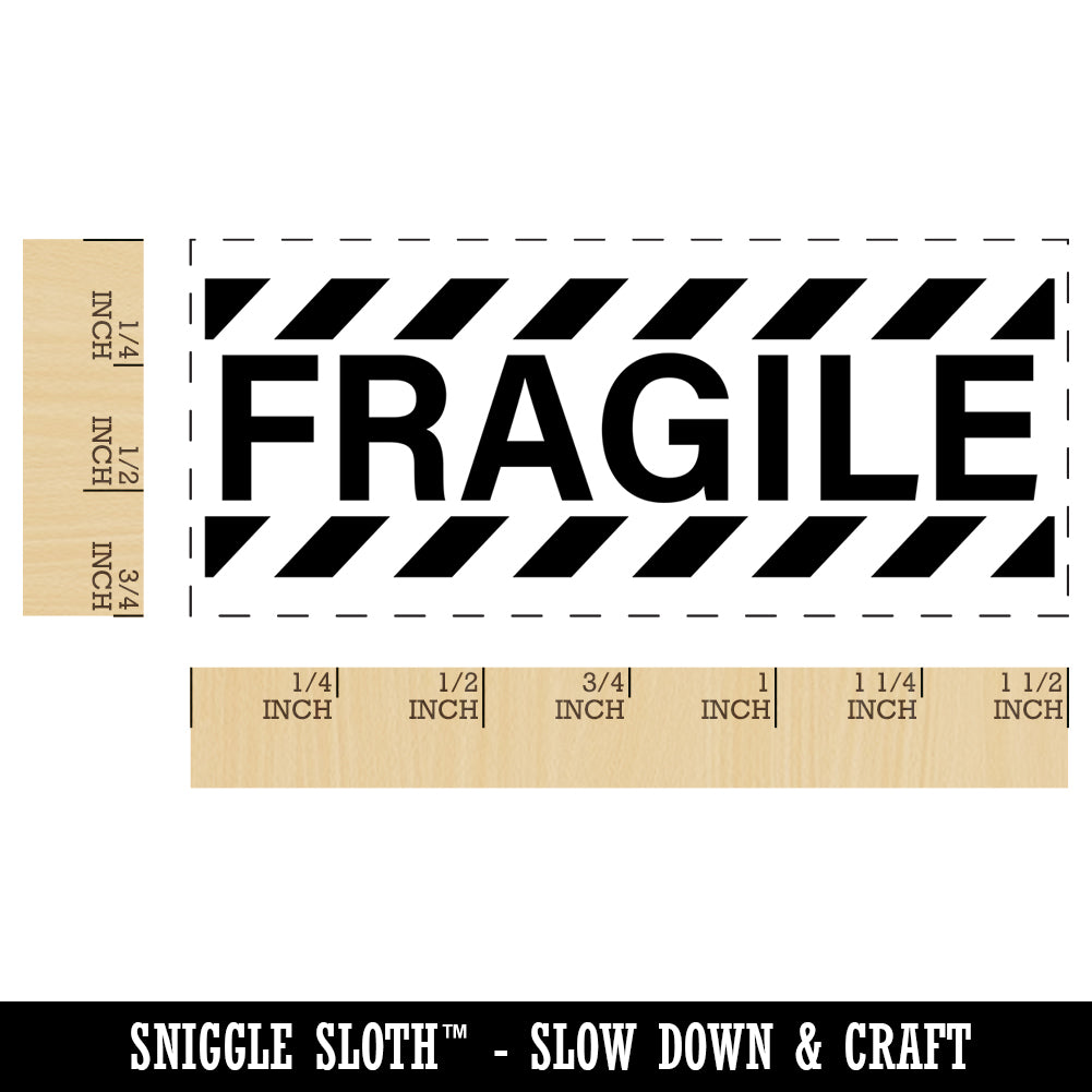 Fragile Warning Border Label Package Box Self-Inking Rubber Stamp Ink ...