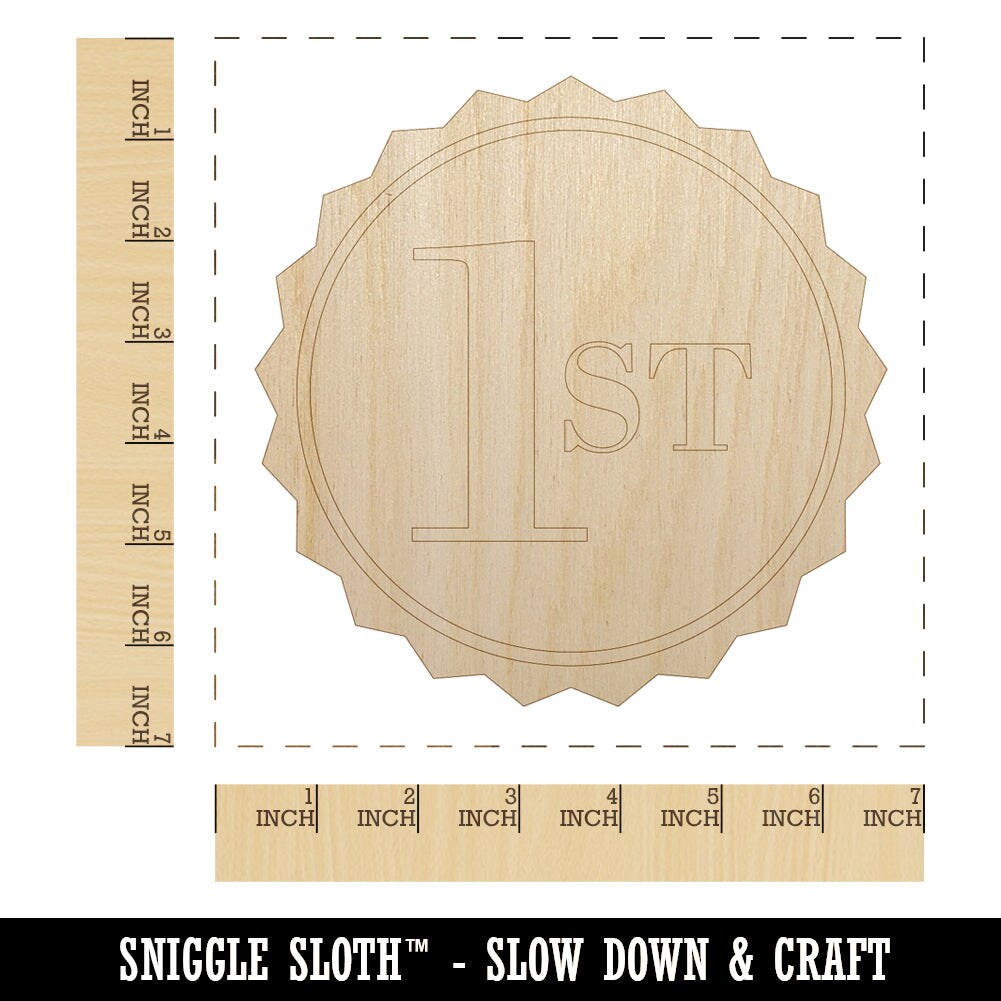 First 1st Place Circle Award Unfinished Wood Shape Piece Cutout for DIY ...