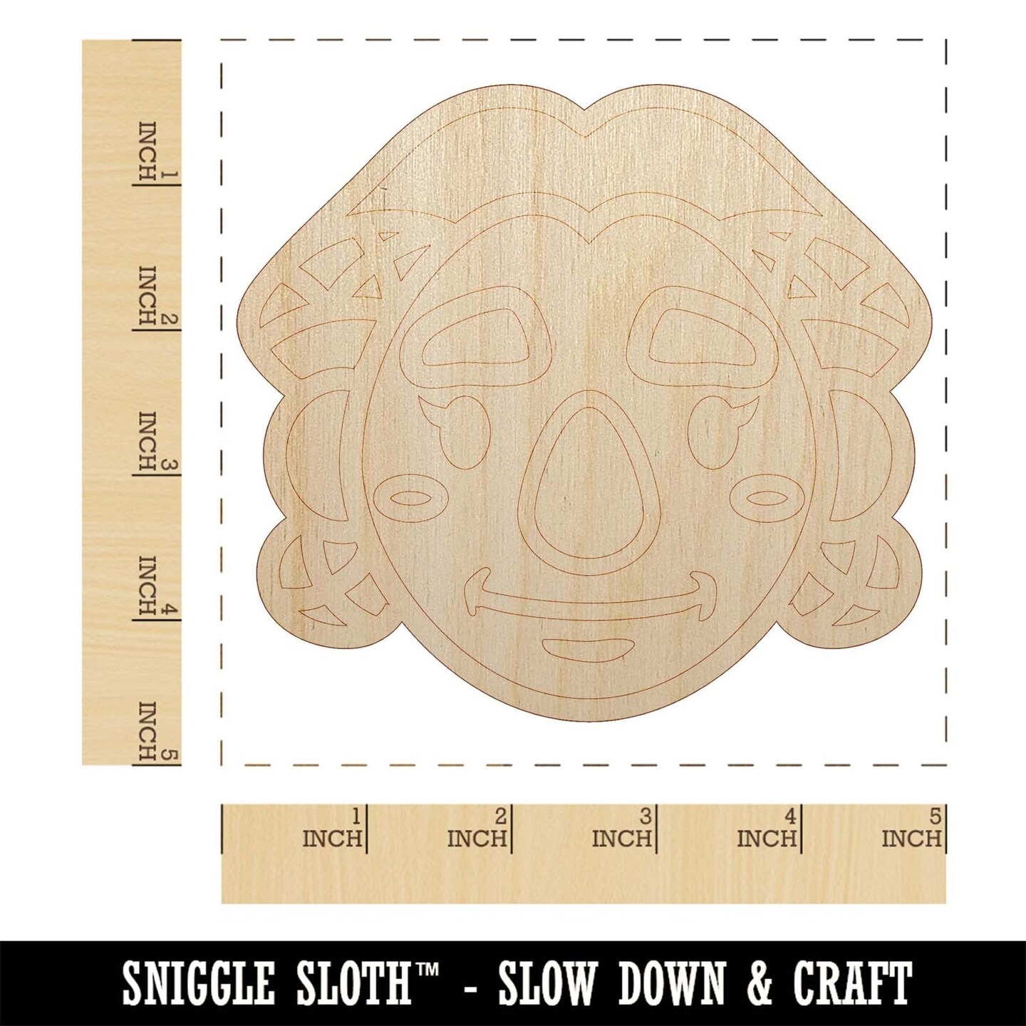 Dwarf Female Character Face Unfinished Wood Shape Piece Cutout for DIY ...