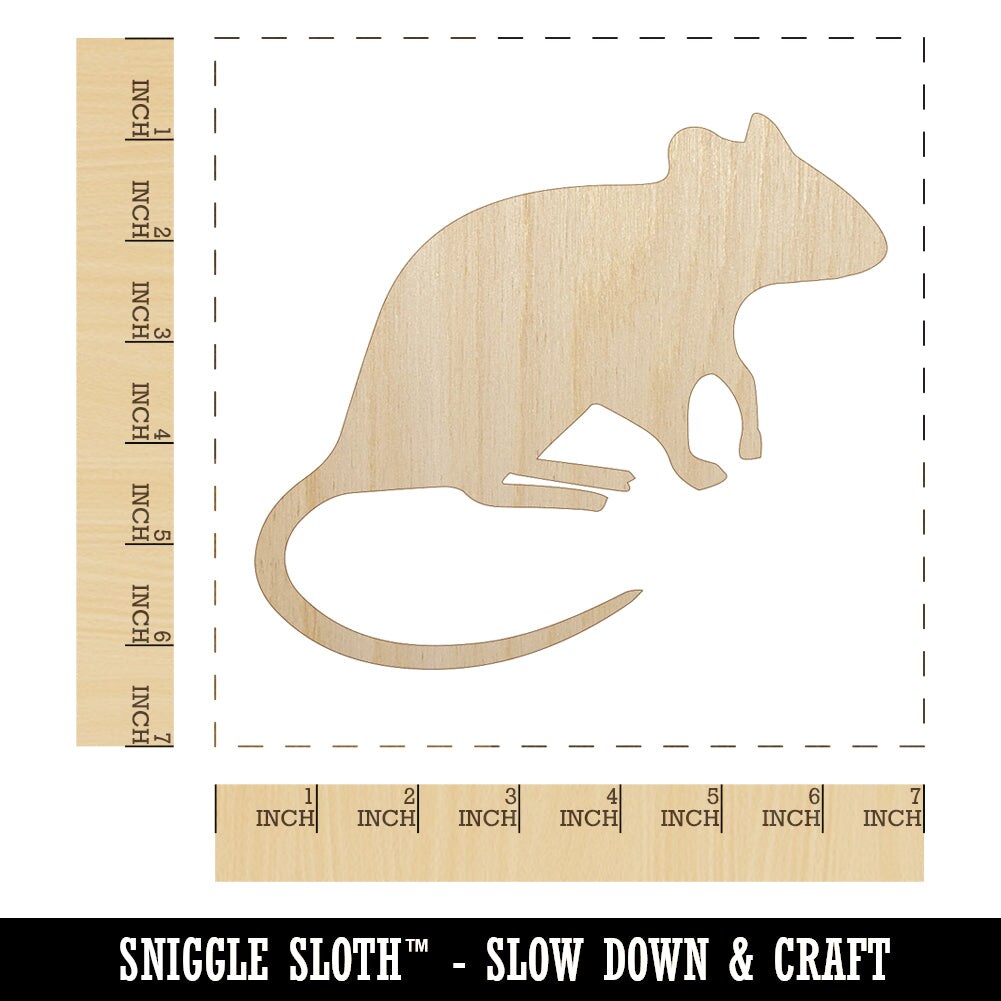Rat Solid Unfinished Wood Shape Piece Cutout for DIY Craft Projects ...