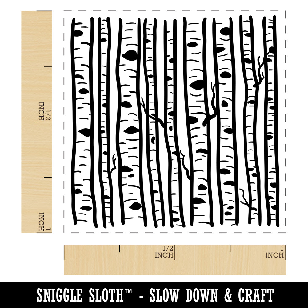 Birch Wood Trees Winter Self-Inking Rubber Stamp Ink Stamper | Michaels