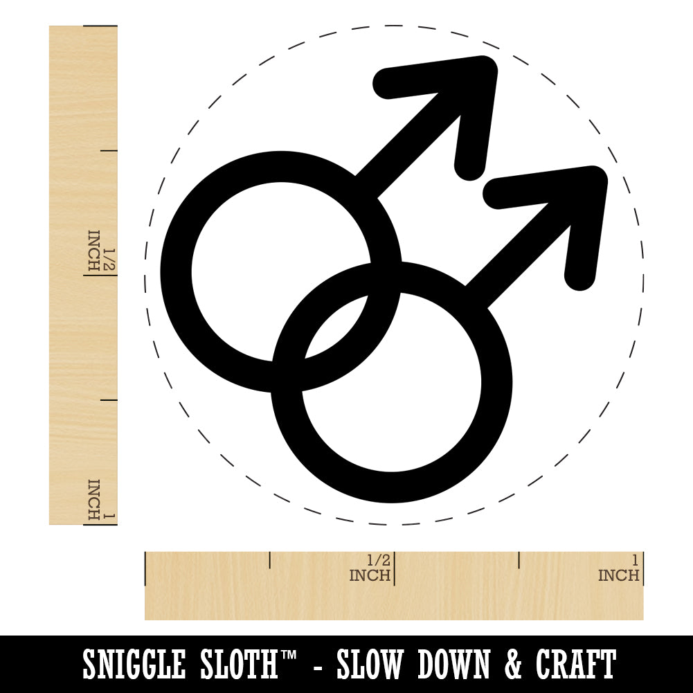 Doubled Male Sign Gay Gender Symbol Self-Inking Rubber Stamp for ...