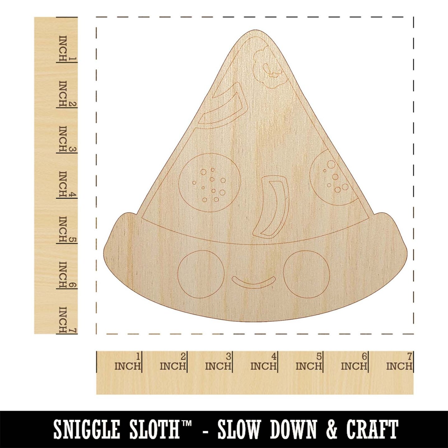 Deliciously Kawaii Chibi Pizza Slice Unfinished Wood Shape Piece Cutout ...