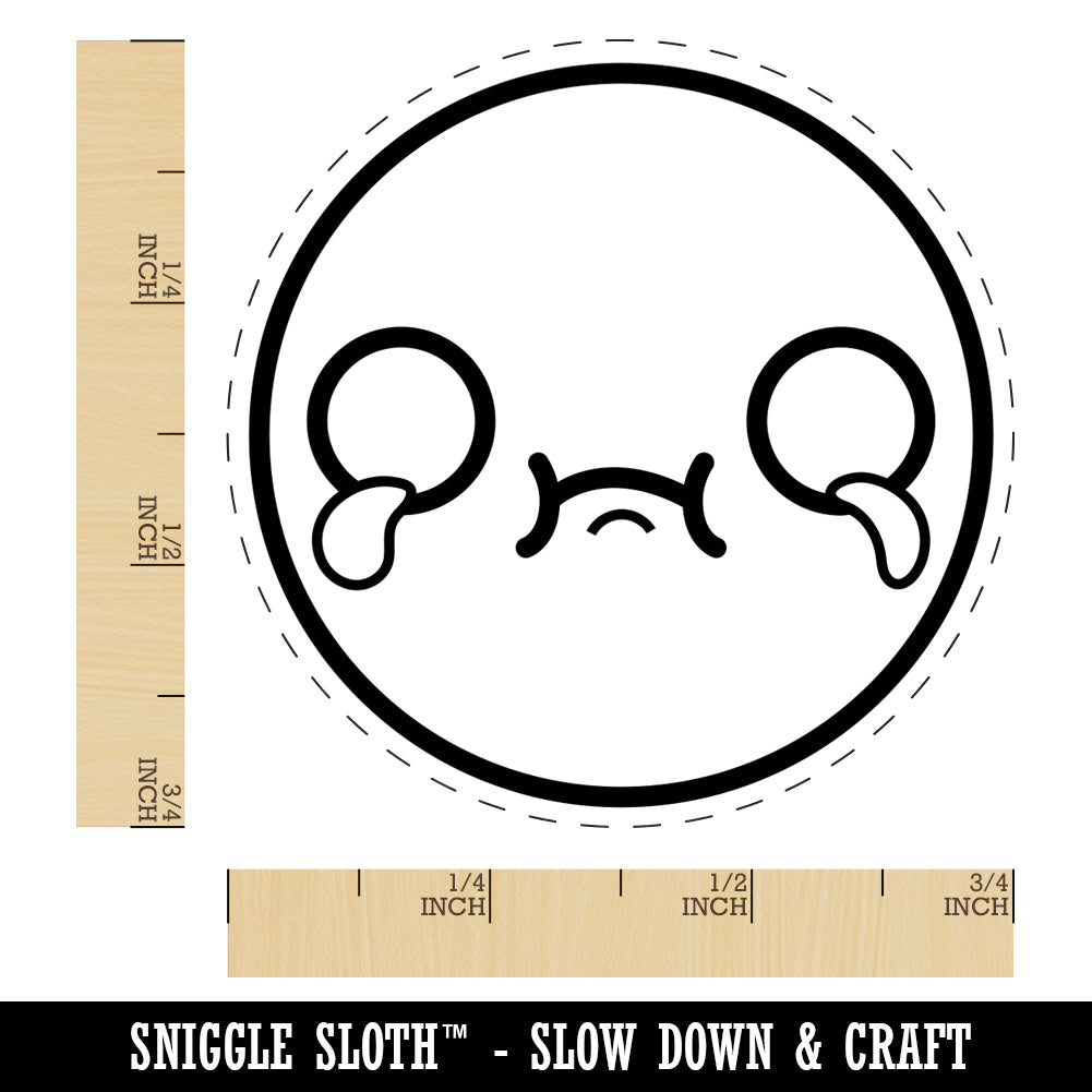 Kawaii Cute Crying Face Self-Inking Rubber Stamp for Stamping Crafting ...