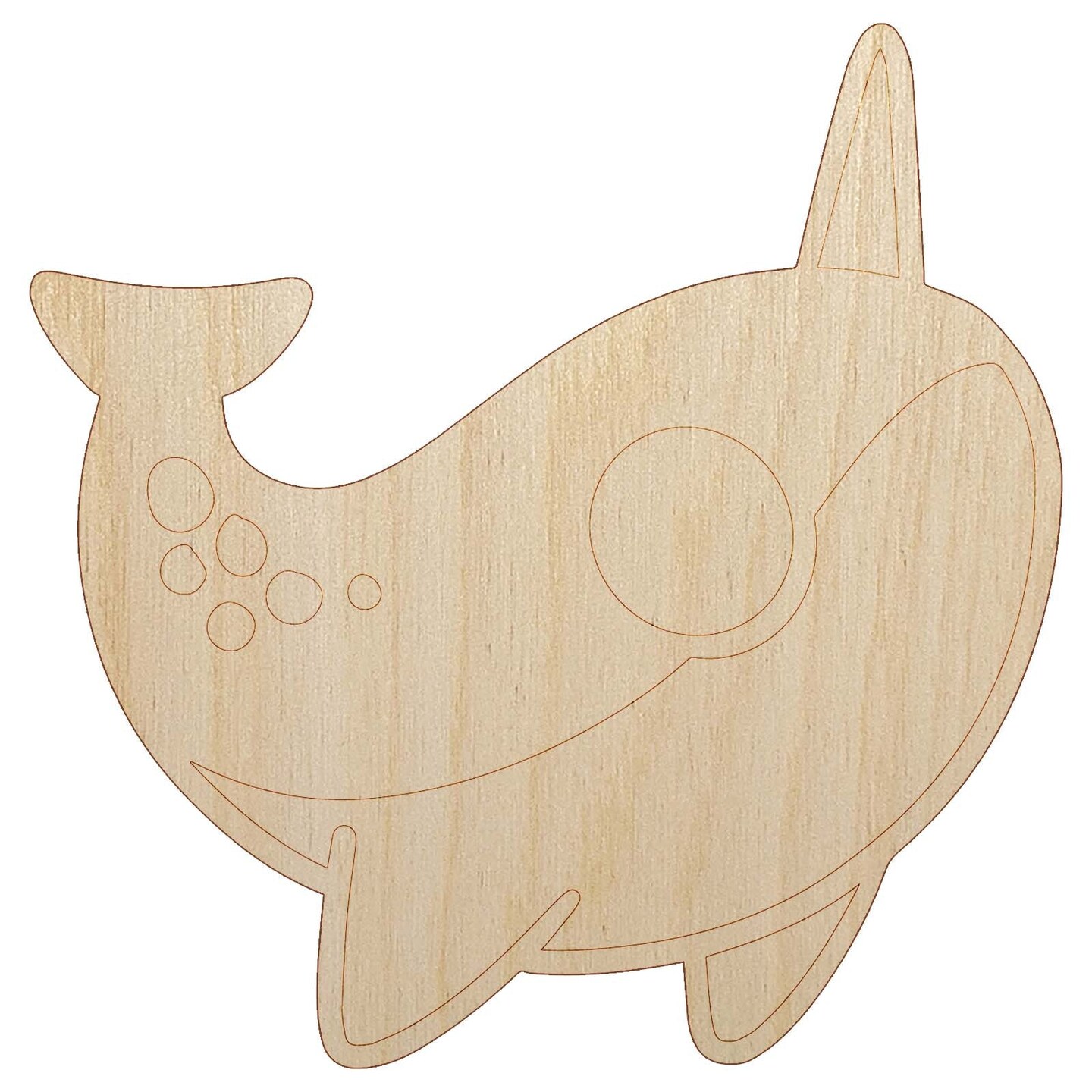 Sweet Kawaii Chibi Narwhal Unfinished Wood Shape Piece Cutout for DIY ...