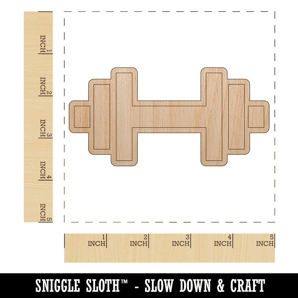 Weight Dumbbell Workout Icon Unfinished Wood Shape Piece Cutout for DIY ...