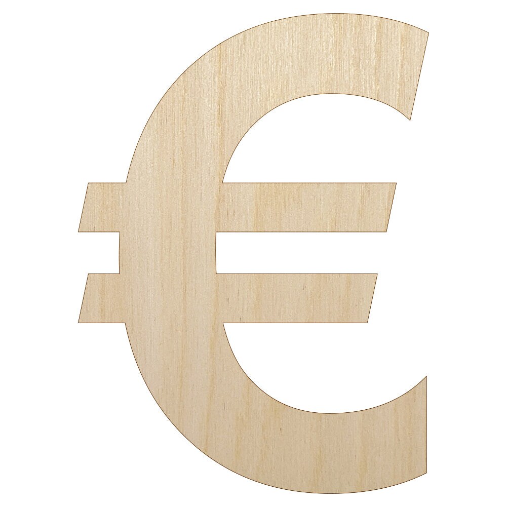 Euro Symbol Unfinished Wood Shape Piece Cutout for DIY Craft Projects ...