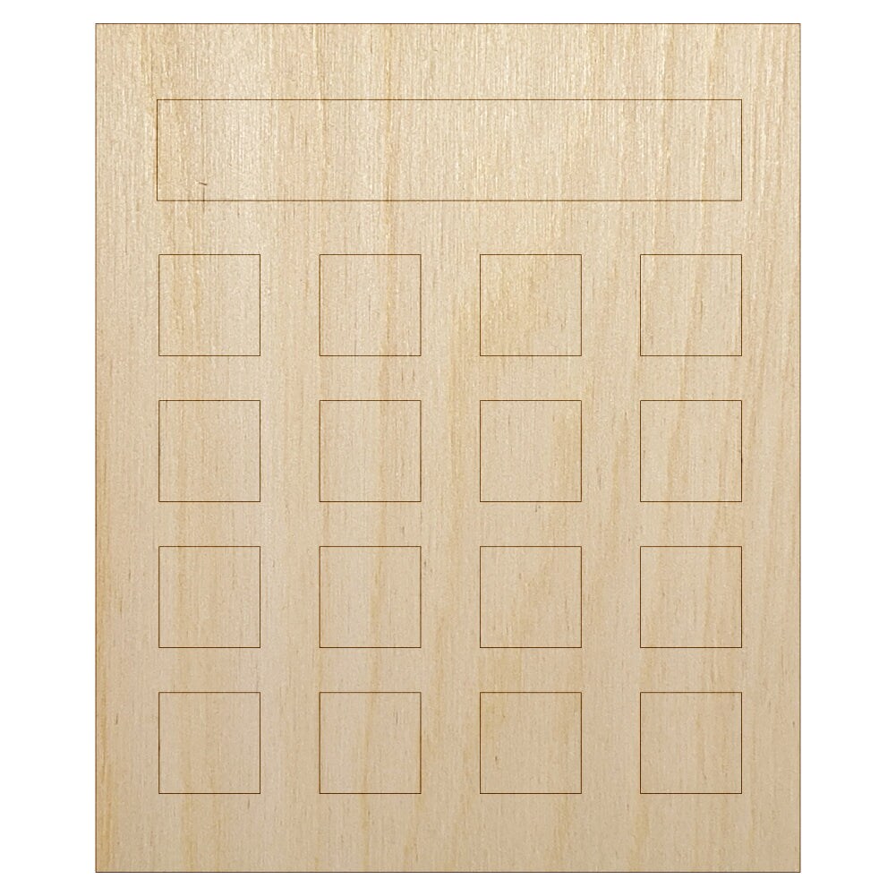Calculator Icon Unfinished Wood Shape Piece Cutout for DIY Craft ...