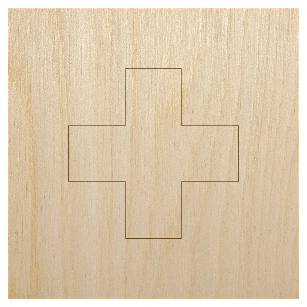 Switzerland Flag Unfinished Wood Shape Piece Cutout for DIY Craft ...