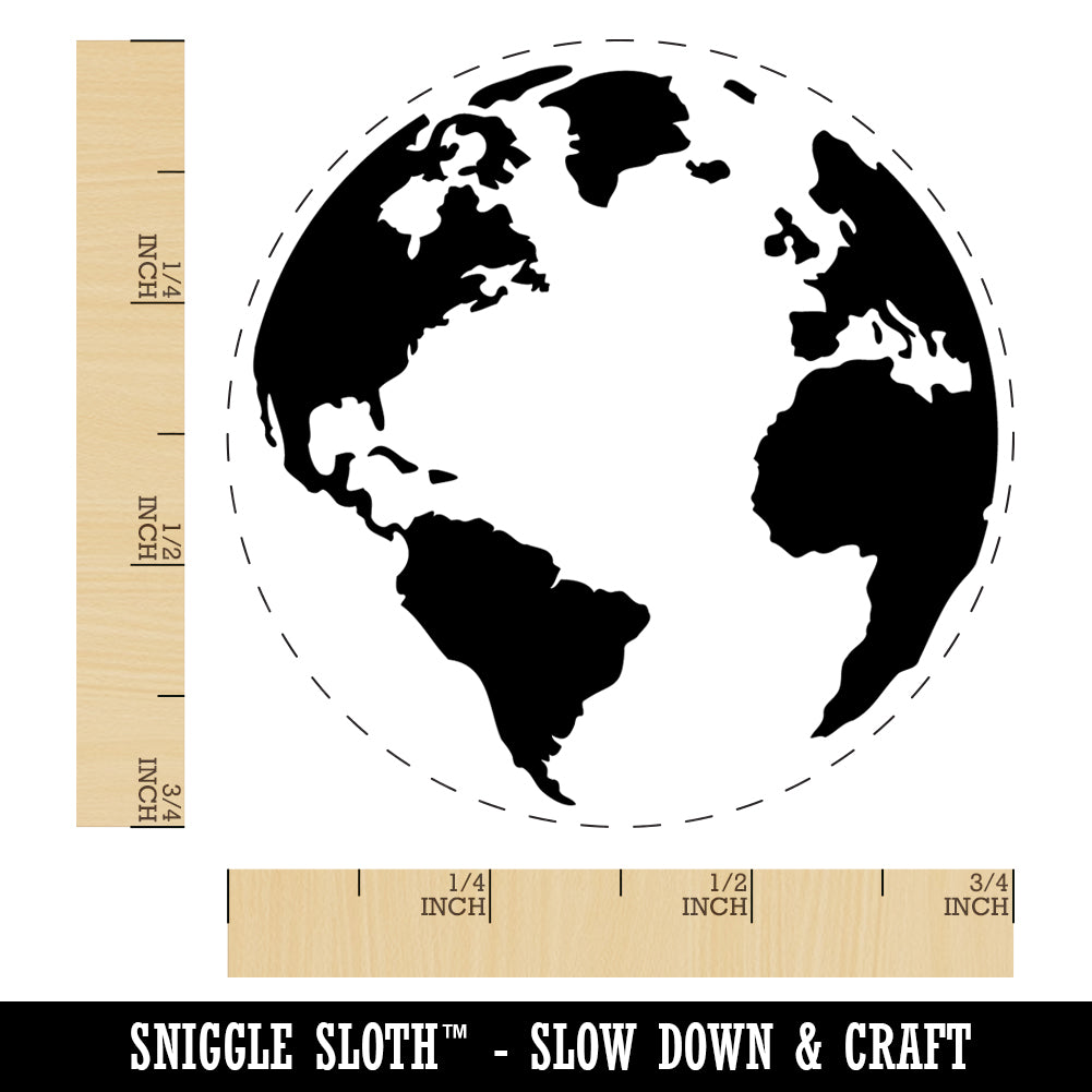 Globe of Earth Self-Inking Rubber Stamp Ink Stamper for Stamping ...