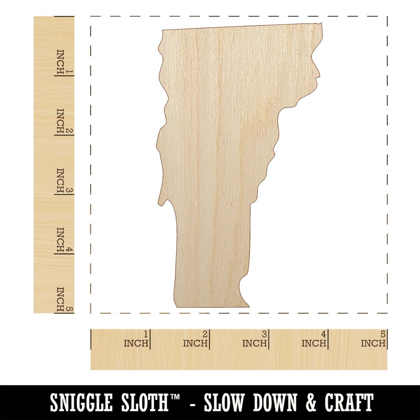 Vermont State Silhouette Unfinished Wood Shape Piece Cutout for DIY ...
