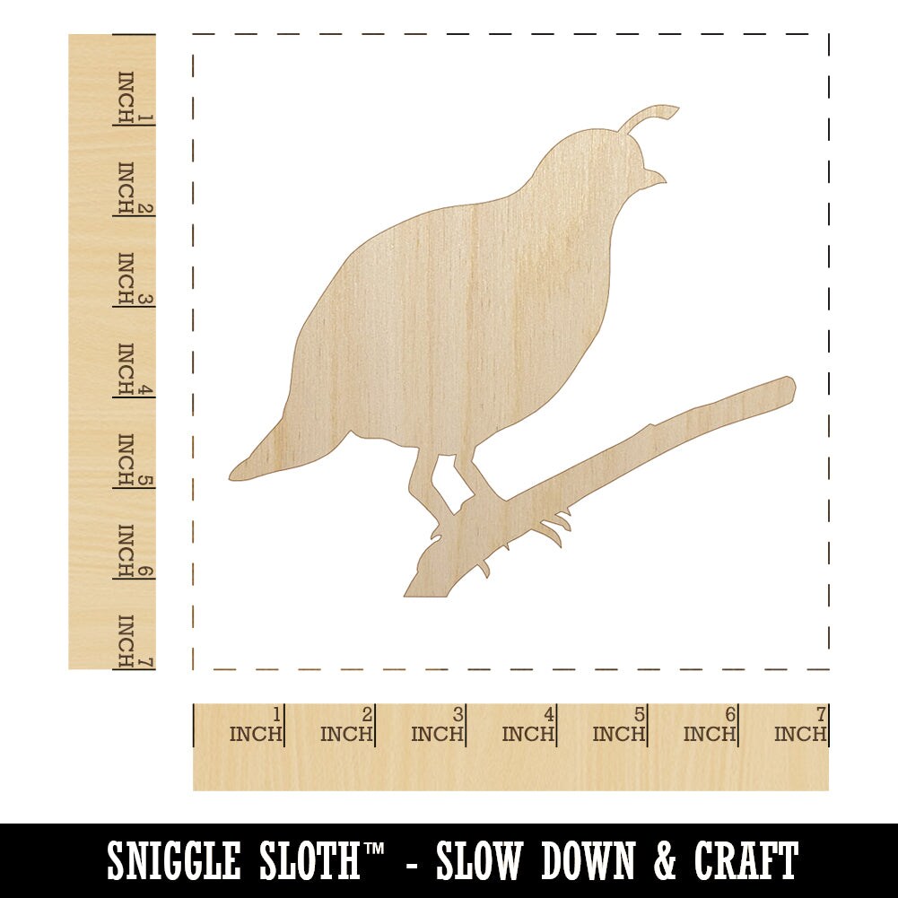 Quail Bird Solid Unfinished Wood Shape Piece Cutout for DIY Craft ...