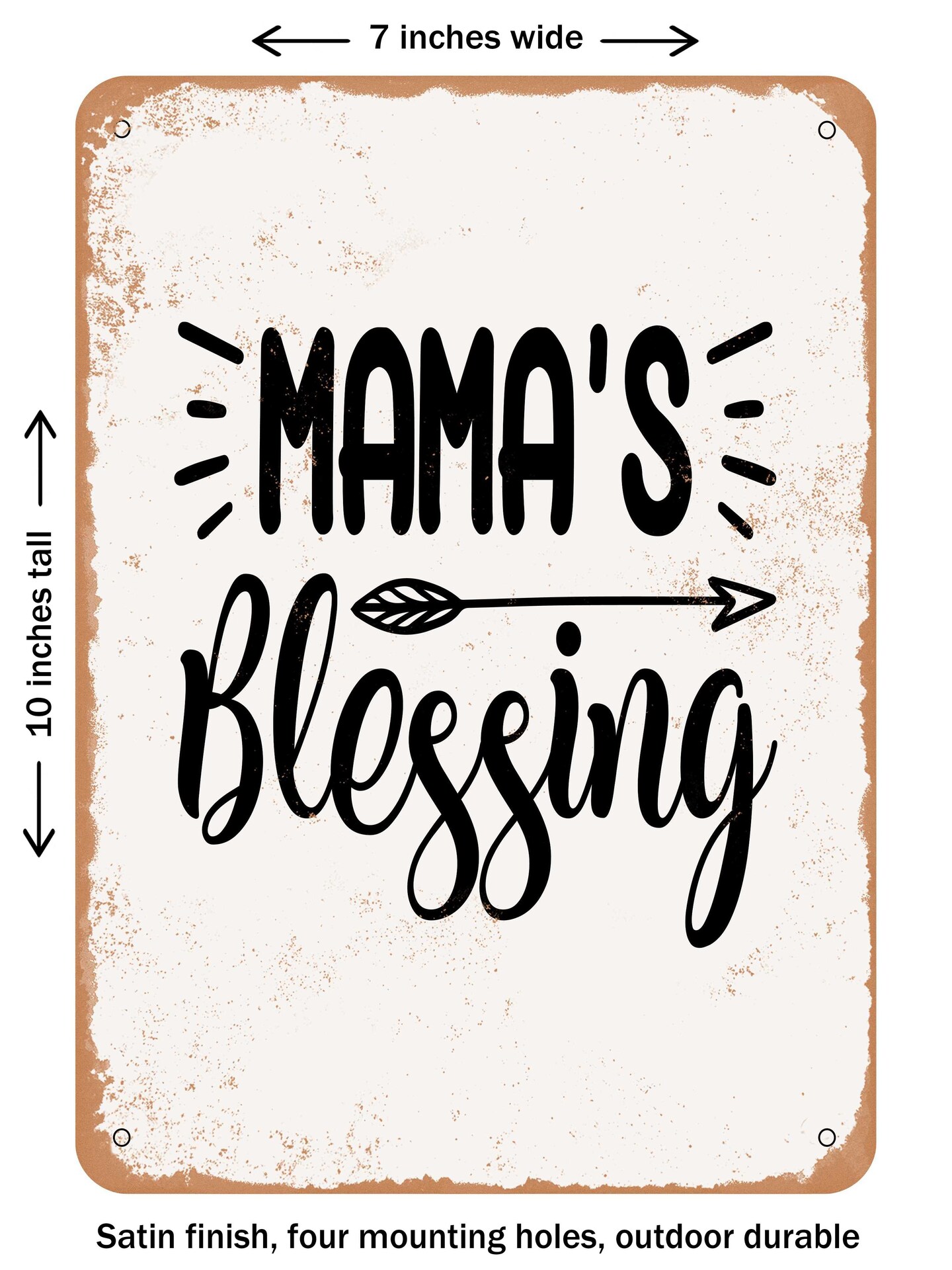 DECORATIVE METAL SIGN - Mamas Blessing - 7 - Vintage Rusty Look | Michaels