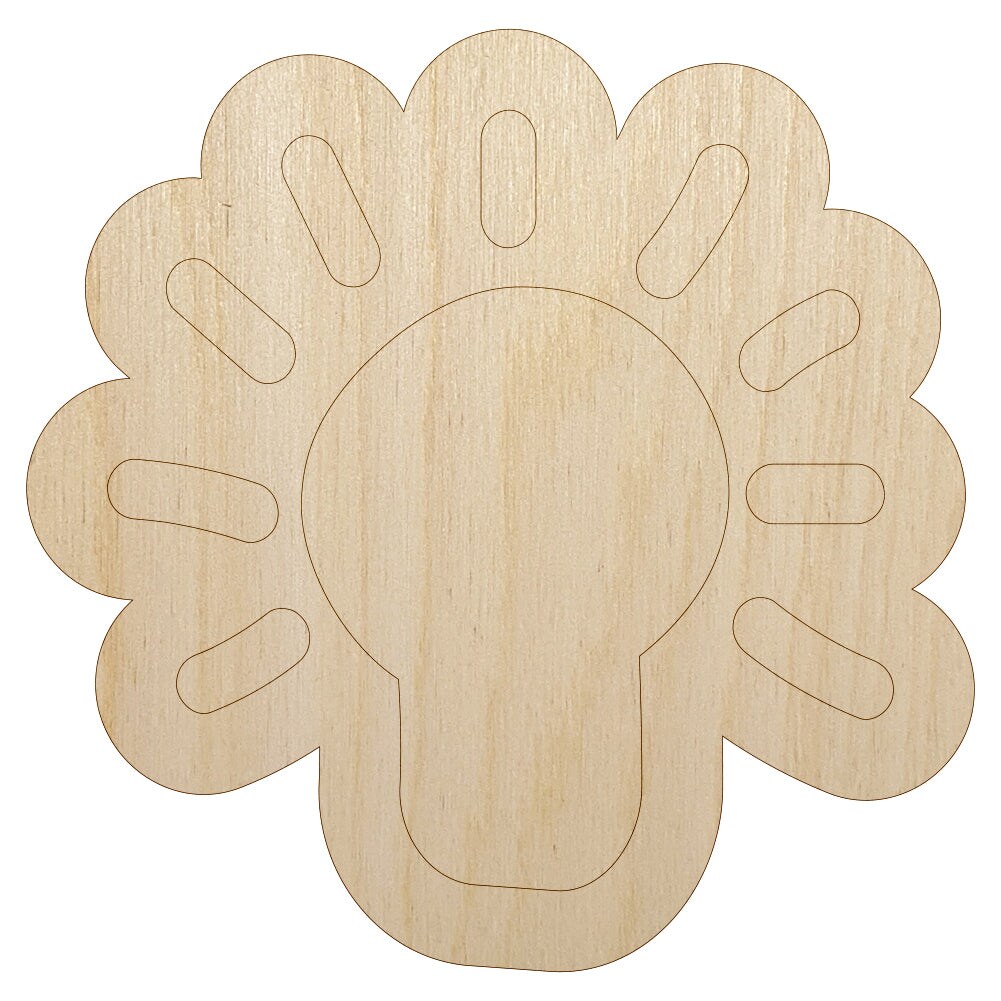 Light Bulb Idea Doodle Unfinished Wood Shape Piece Cutout for DIY Craft ...