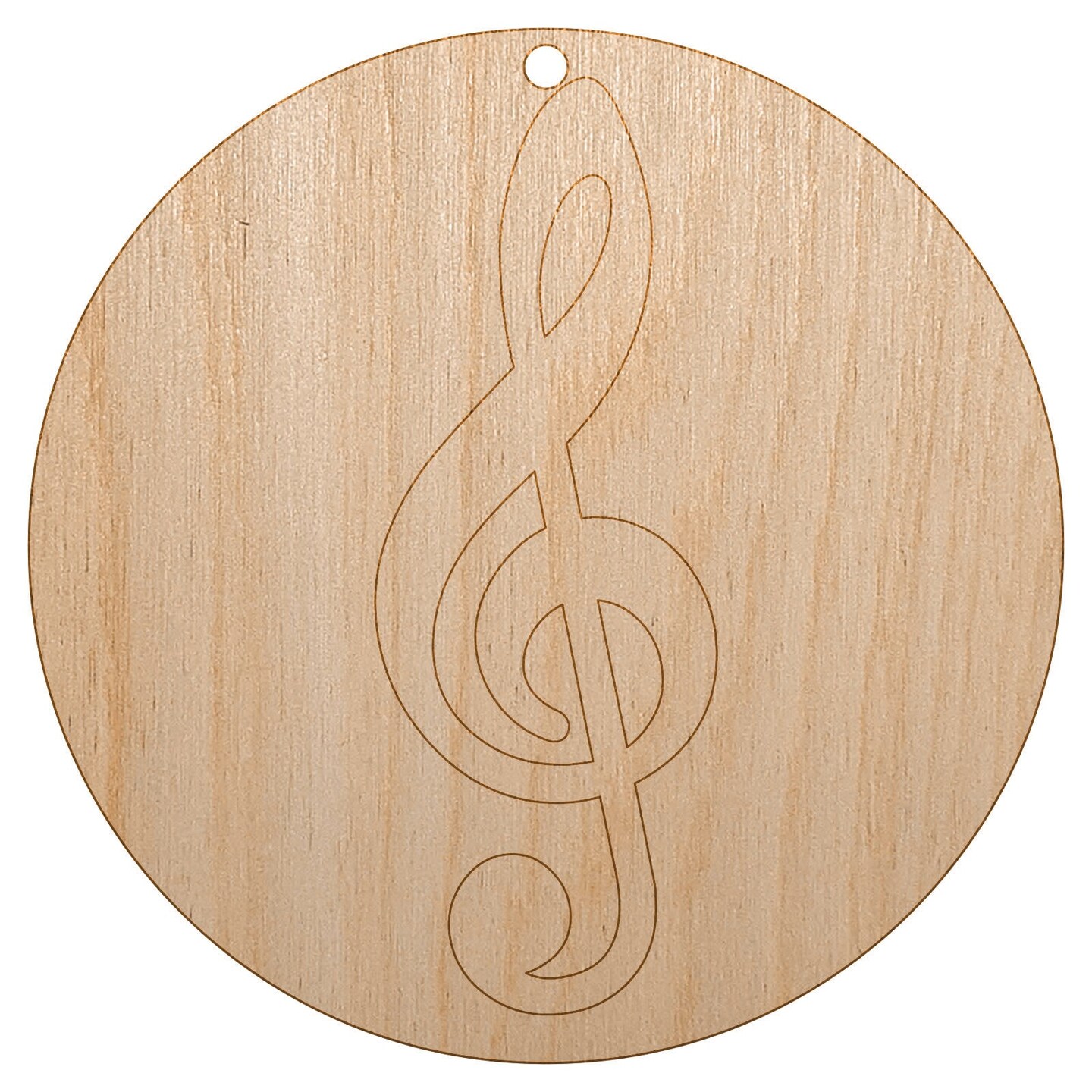 Treble Clef Music in Circle Unfinished Craft Wood Holiday Christmas ...