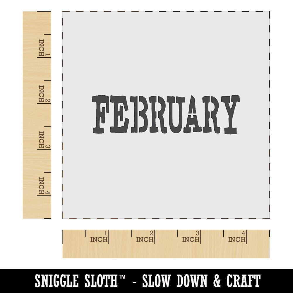 February Month Calendar Fun Text Wall Cookie DIY Craft Reusable Stencil ...