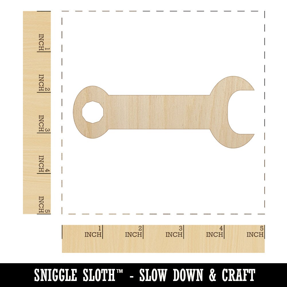 Wrench Solid Unfinished Wood Shape Piece Cutout for DIY Craft Projects ...