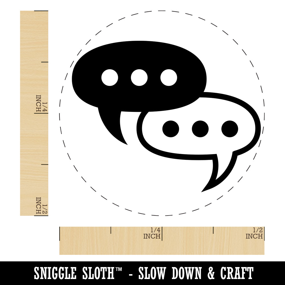 Conversation Discussion Chat Bubbles Icon Self-Inking Rubber Stamp for ...