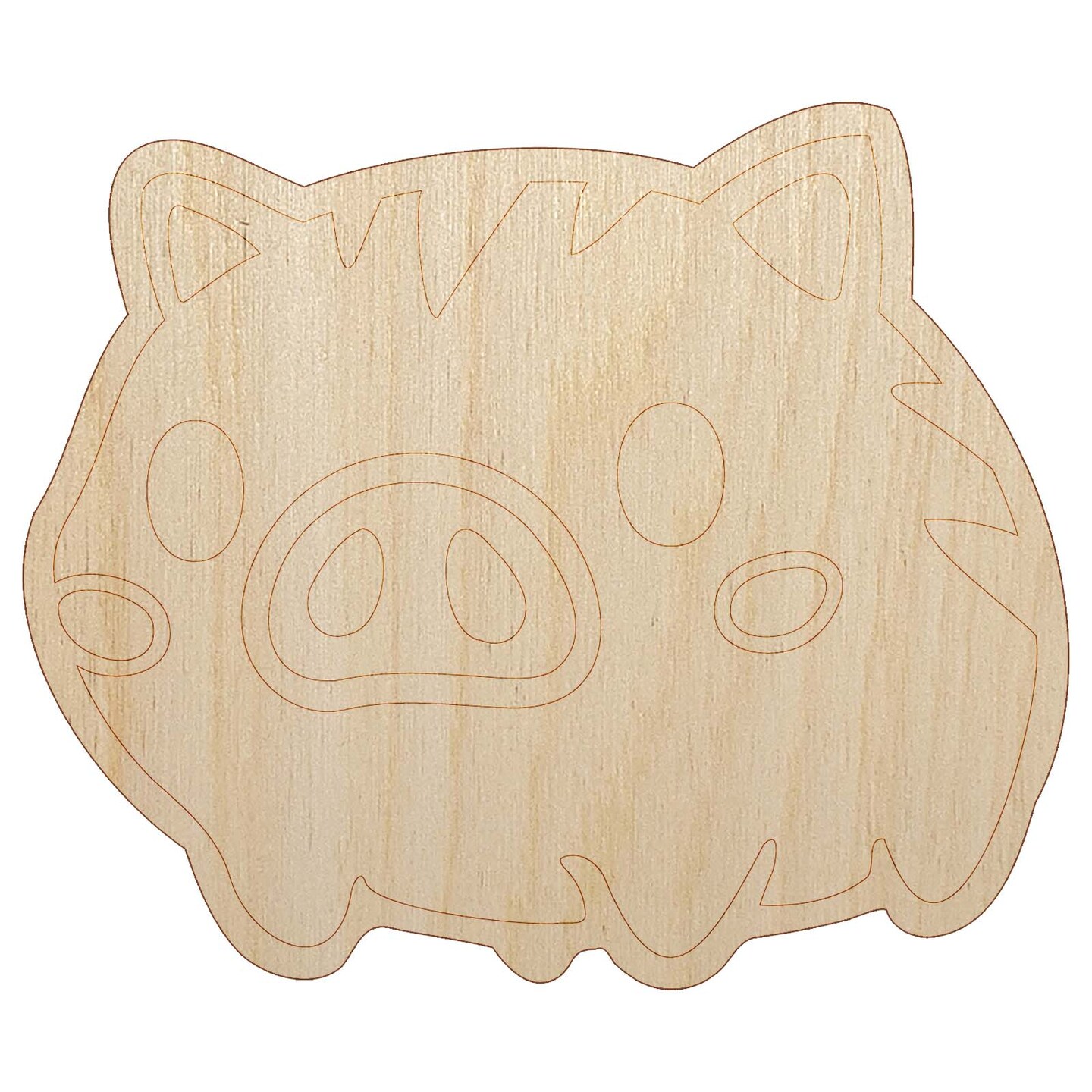 Fun Chibi Wild Boar Pig Swine Unfinished Wood Shape Piece Cutout for ...
