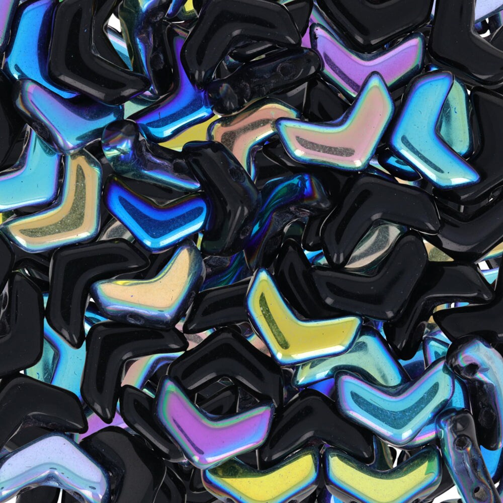 Vee Bead, 2 hole chevron, Jet AB, 25 pieces | Michaels