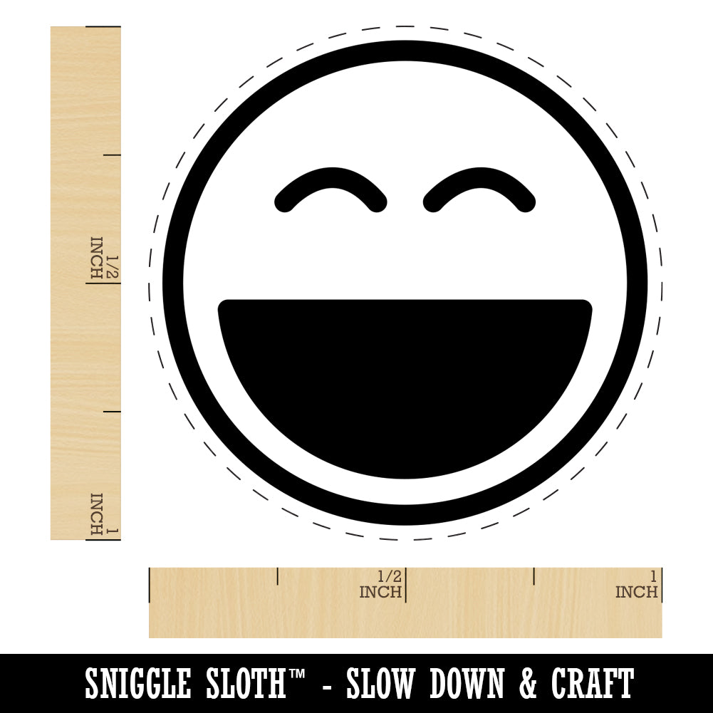Laughing Happy Face Big Smile Mouth Emoticon Self-Inking Rubber Stamp ...