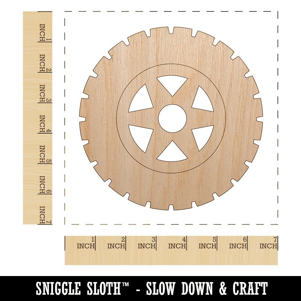 Wheel Tire Icon Unfinished Wood Shape Piece Cutout for DIY Craft ...