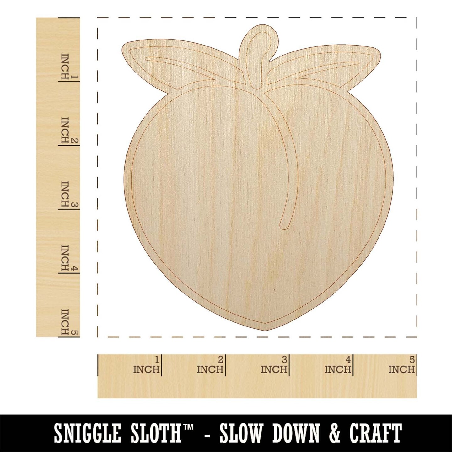 Plump Peach Solid Unfinished Wood Shape Piece Cutout for DIY Craft ...