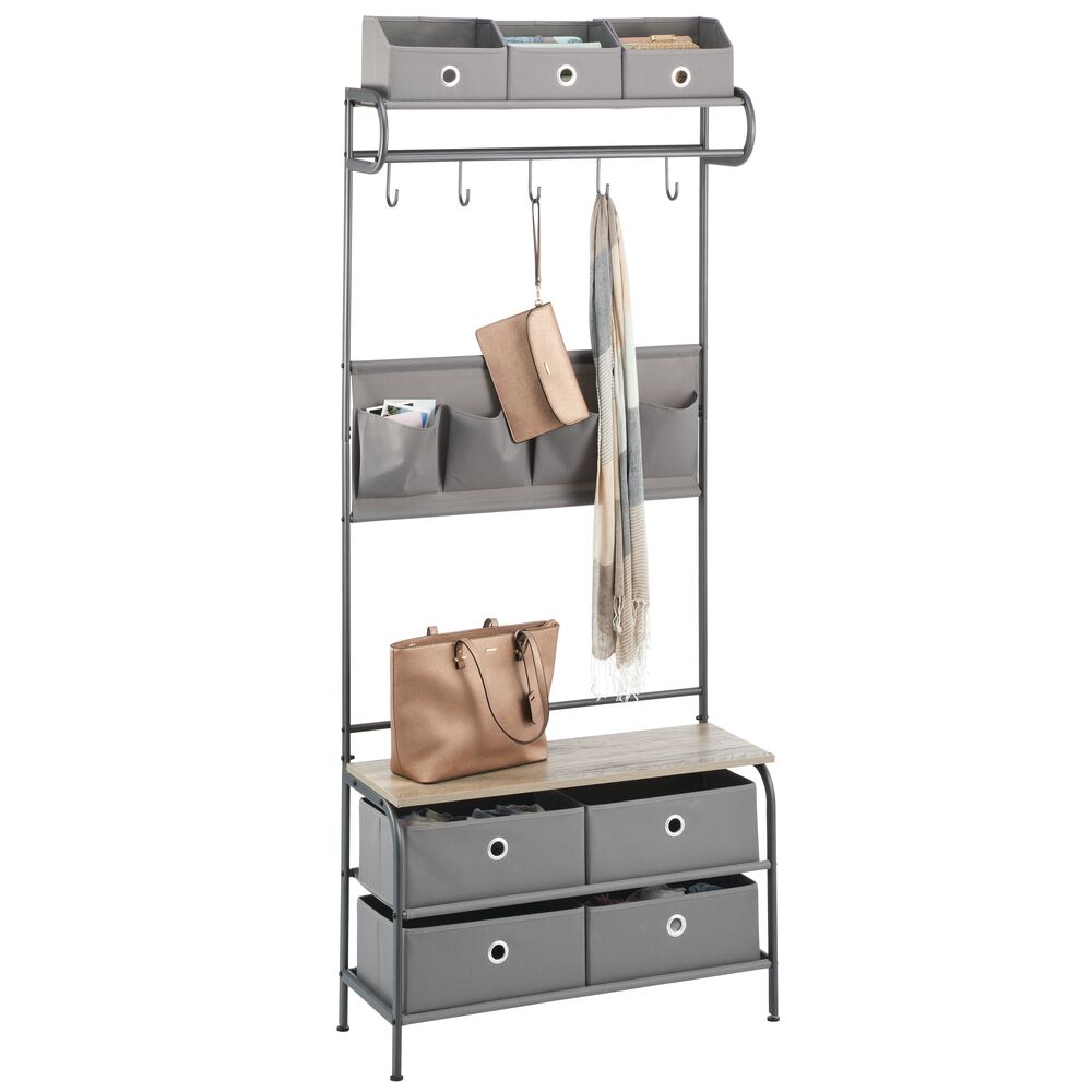 mDesign Coat Rack and Bench Storage Unit, Sturdy Steel Frame | Michaels