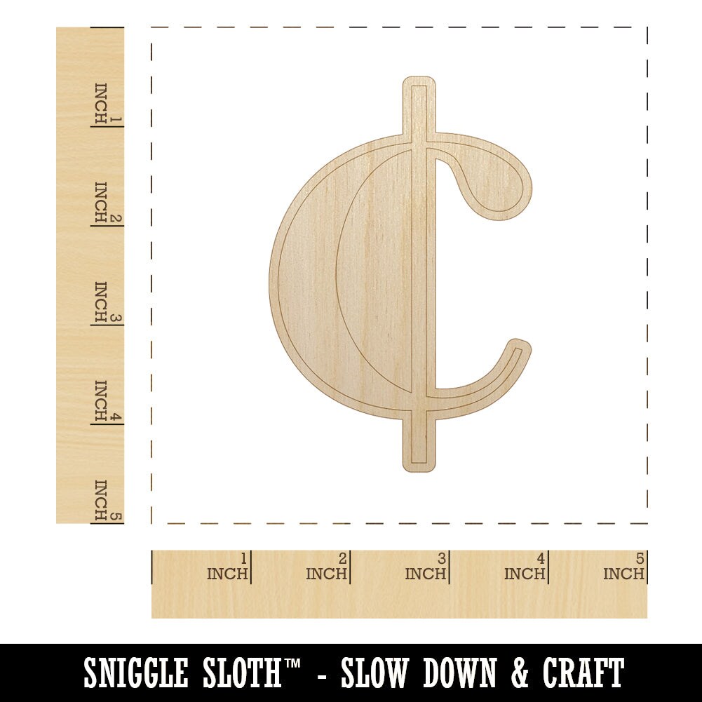 Cents Symbol Unfinished Wood Shape Piece Cutout for DIY Craft Projects ...
