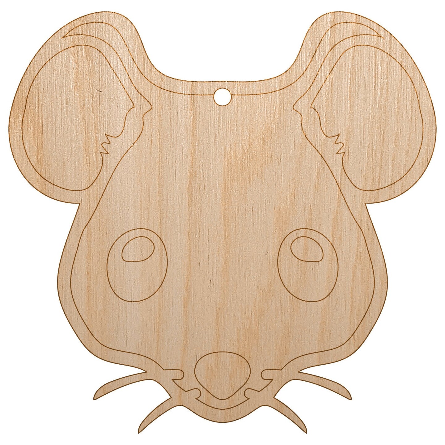 Cute Mouse Face Unfinished Craft Wood Holiday Christmas Tree DIY Pre ...
