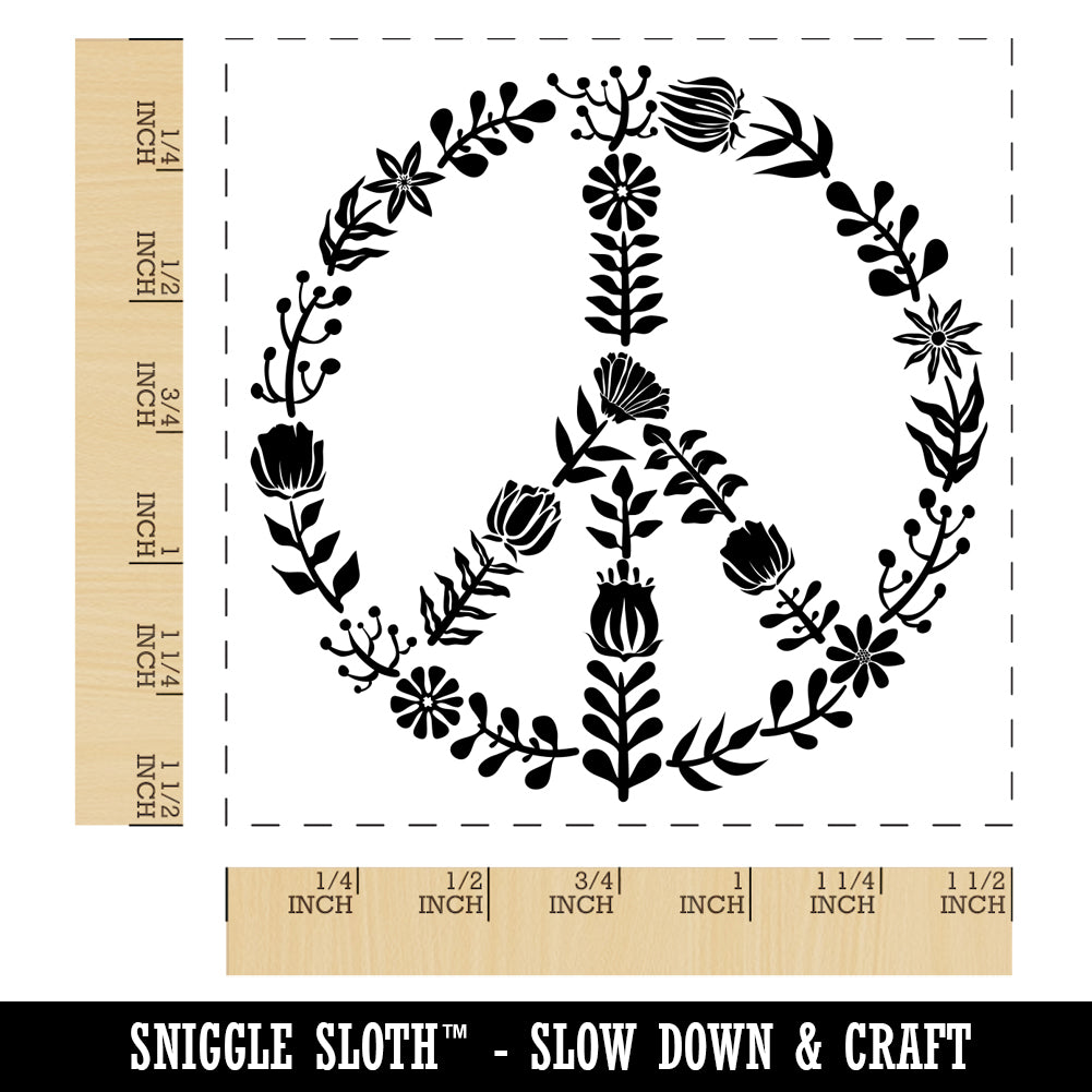Botanical Flower Peace Sign Self-Inking Rubber Stamp Ink Stamper | Michaels