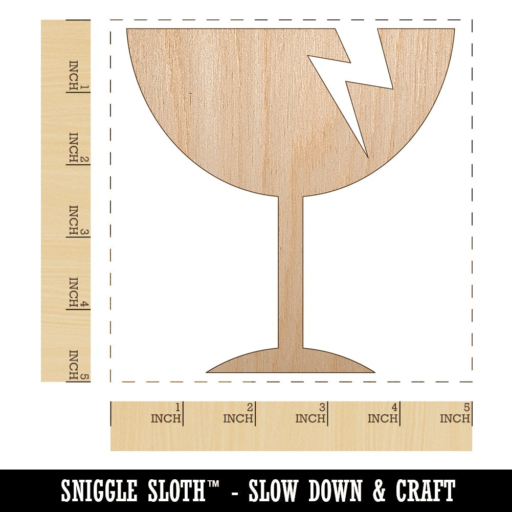 Fragile Glass Icon Unfinished Wood Shape Piece Cutout for DIY Craft ...