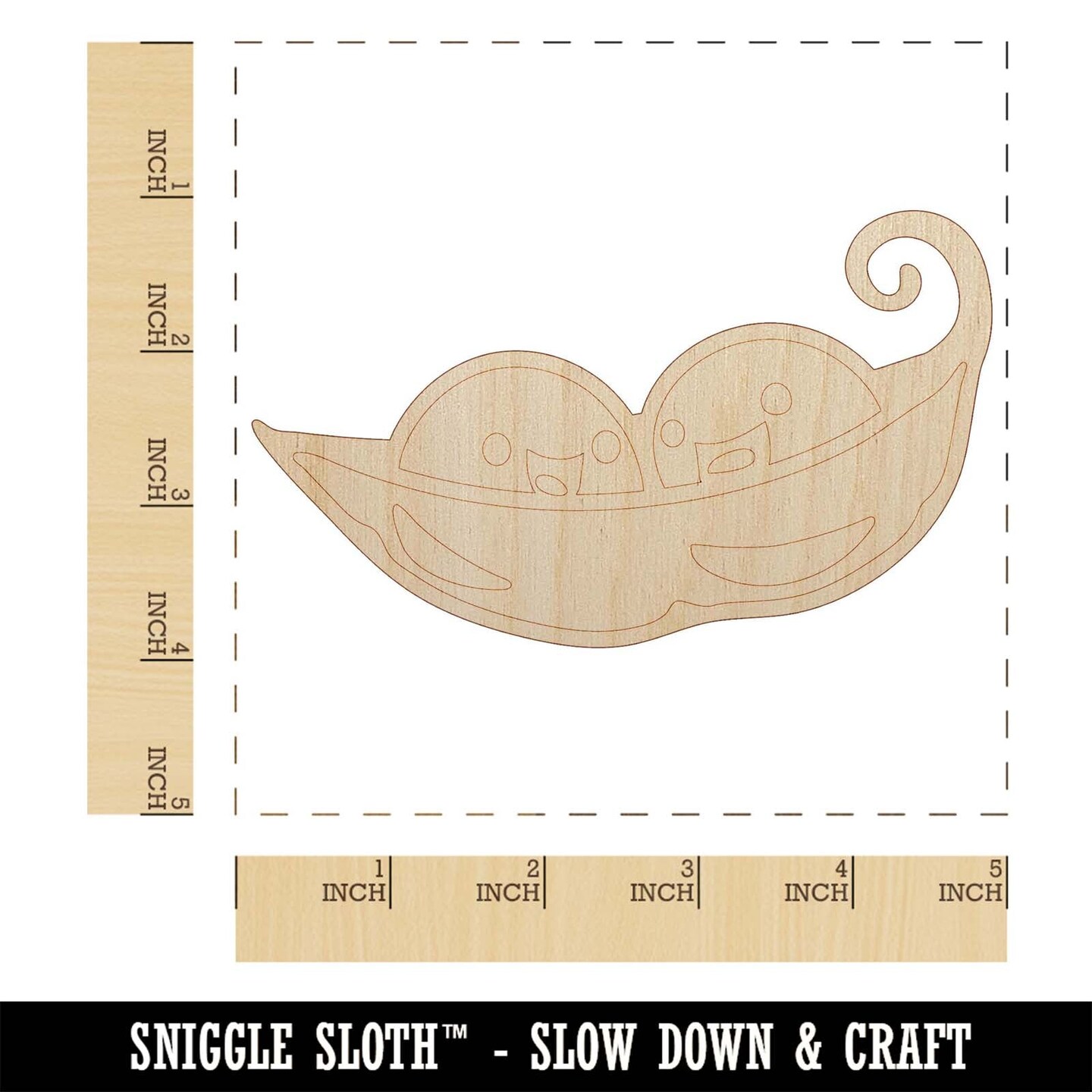 Two Peas in a Pod Unfinished Wood Shape Piece Cutout for DIY Craft ...