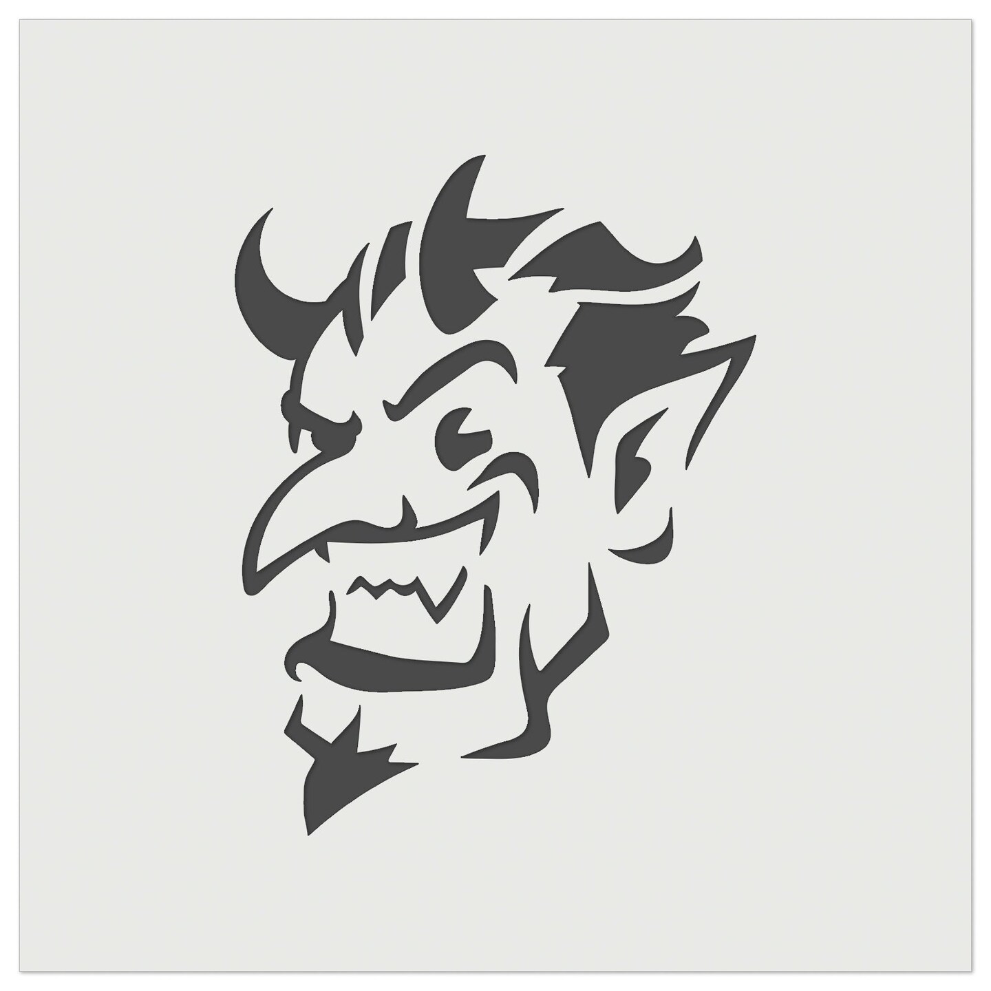 Impish Smiling Devil Demon with Horns Wall Cookie DIY Craft Reusable ...