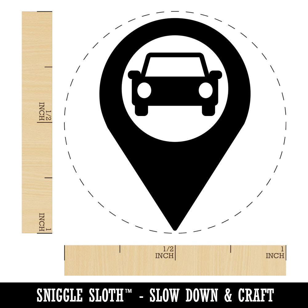 Car Parking Map Location Icon Self-Inking Rubber Stamp for Stamping ...