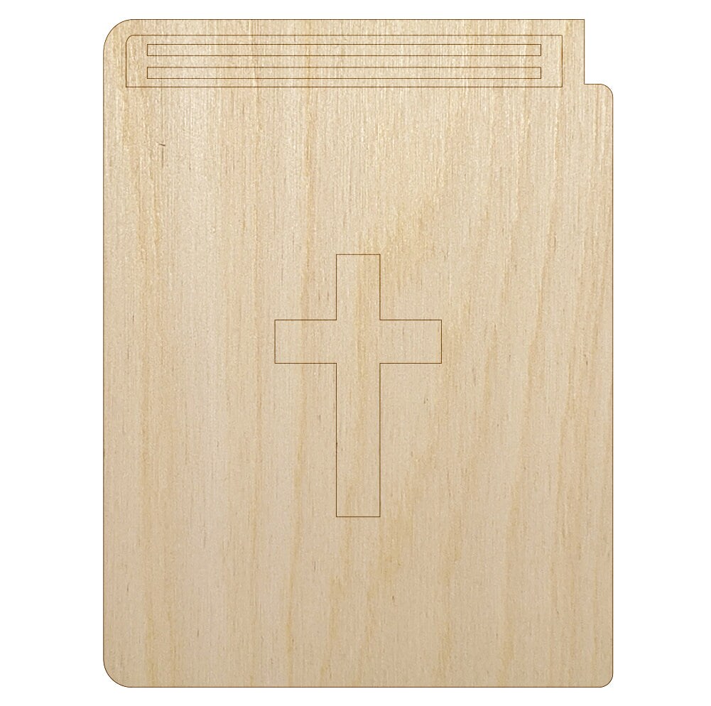 Bible Christian Cross Icon Unfinished Wood Shape Piece Cutout for DIY ...