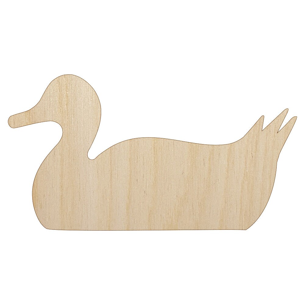 Duck Swimming Solid Unfinished Wood Shape Piece Cutout for DIY Craft ...