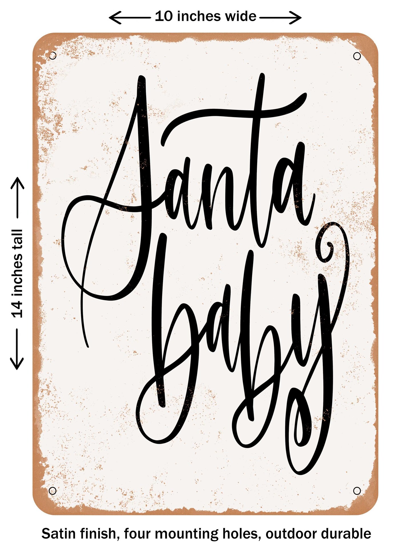DECORATIVE METAL SIGN - Santa Baby - Vintage Rusty Look | Michaels