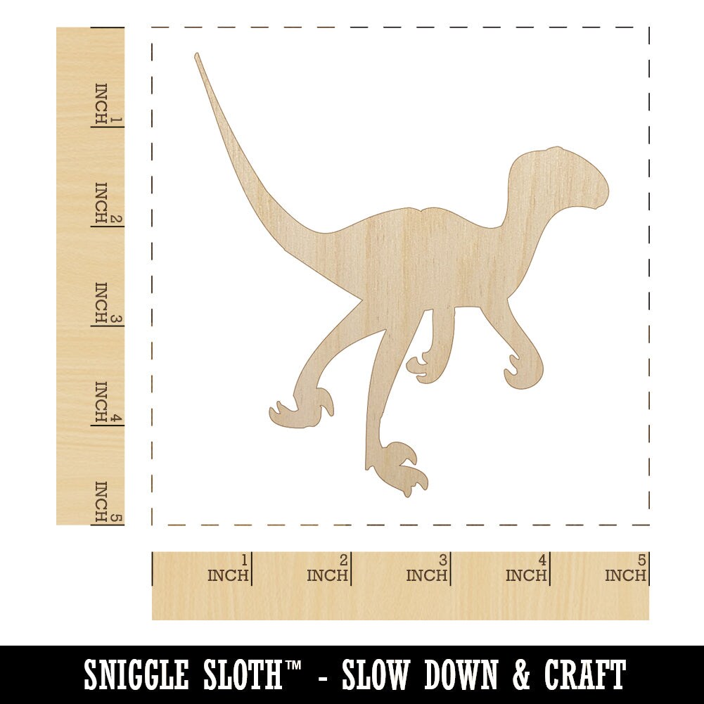 Velociraptor Dinosaur Solid Unfinished Wood Shape Piece Cutout for DIY ...