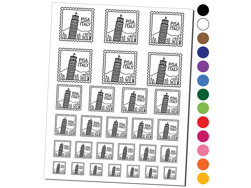 Leaning Tower of Pisa Italy Destination Travel Temporary Tattoo Water ...