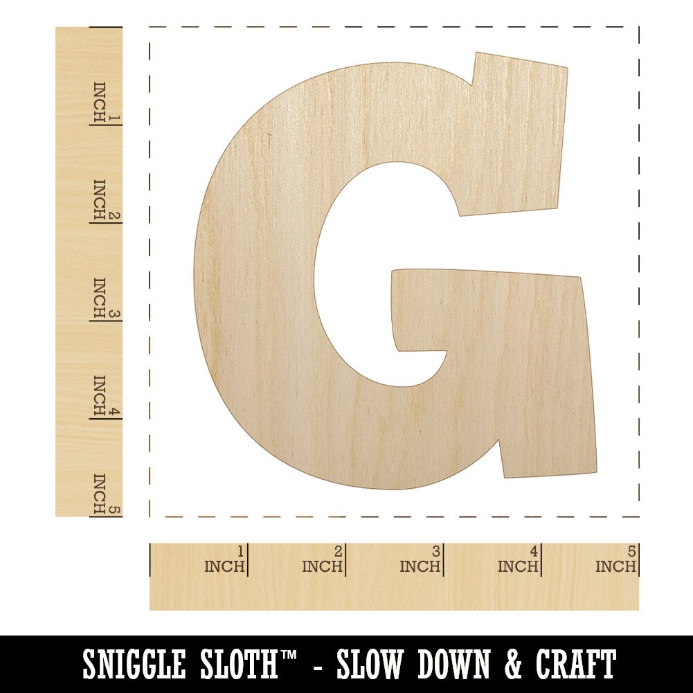 Letter G Uppercase Fun Bold Font Unfinished Wood Shape Piece Cutout for ...