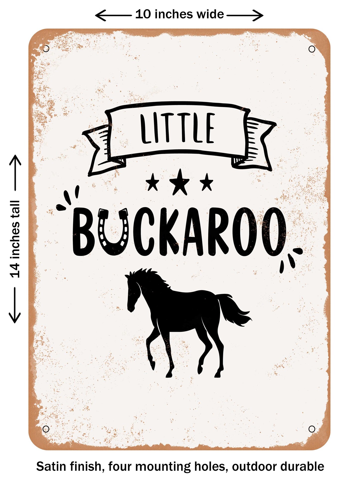 DECORATIVE METAL SIGN - Little Buckaroo - Vintage Rusty Look | Michaels