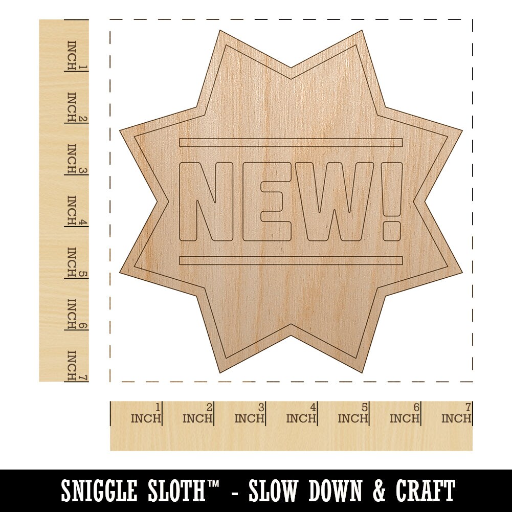 New Star Label Unfinished Wood Shape Piece Cutout for DIY Craft ...