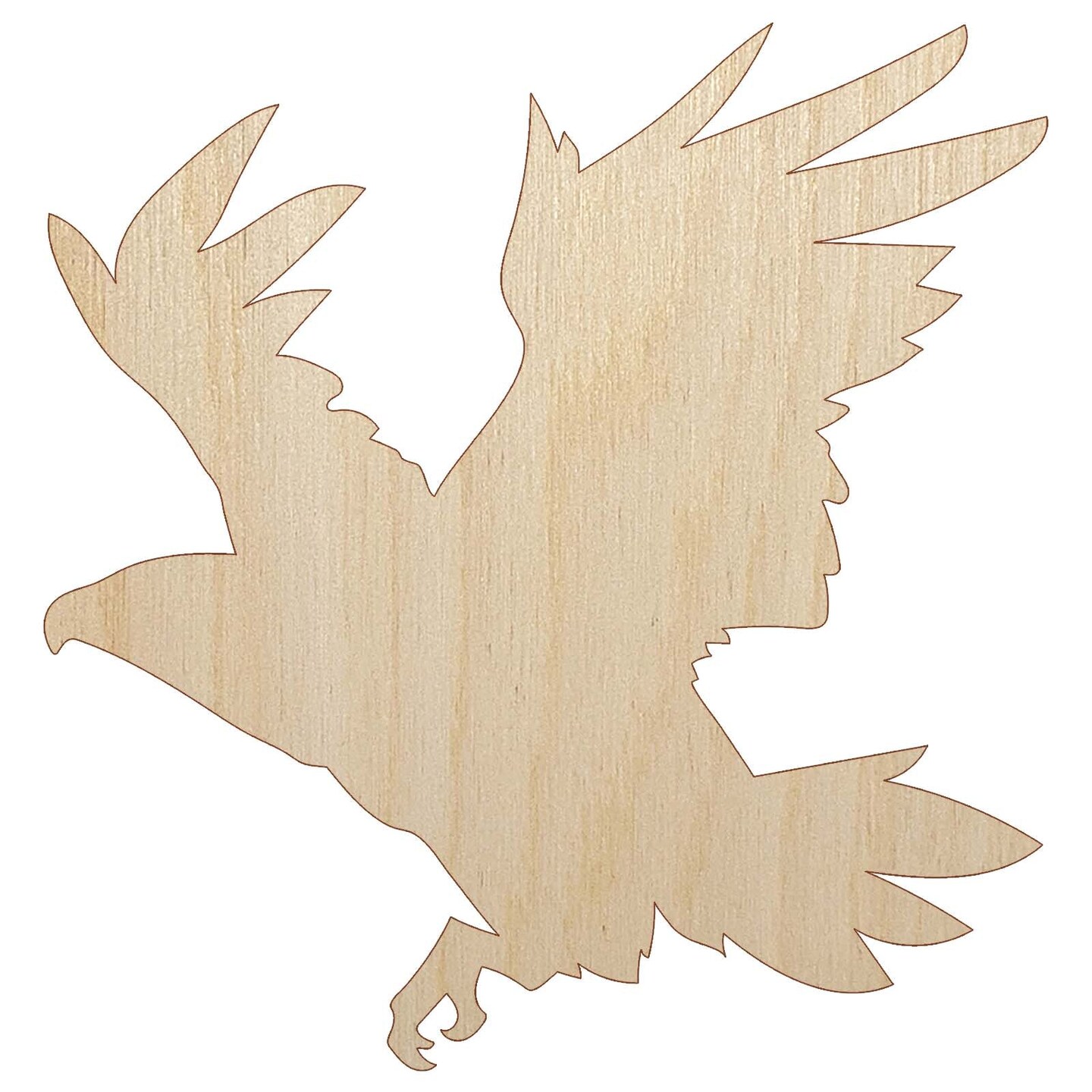 Patriotic American Bald Eagle Flying Unfinished Wood Shape Piece Cutout ...
