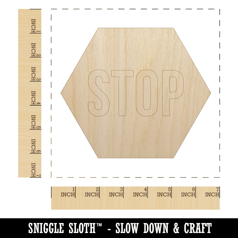 Stop Sign Unfinished Wood Shape Piece Cutout for DIY Craft Projects ...