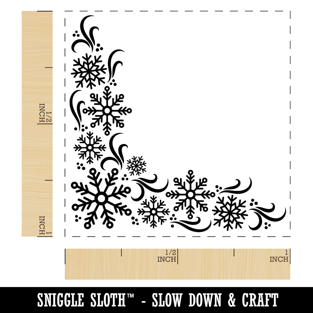 Snowflake Corner Winter Self-Inking Rubber Stamp Ink Stamper | Michaels