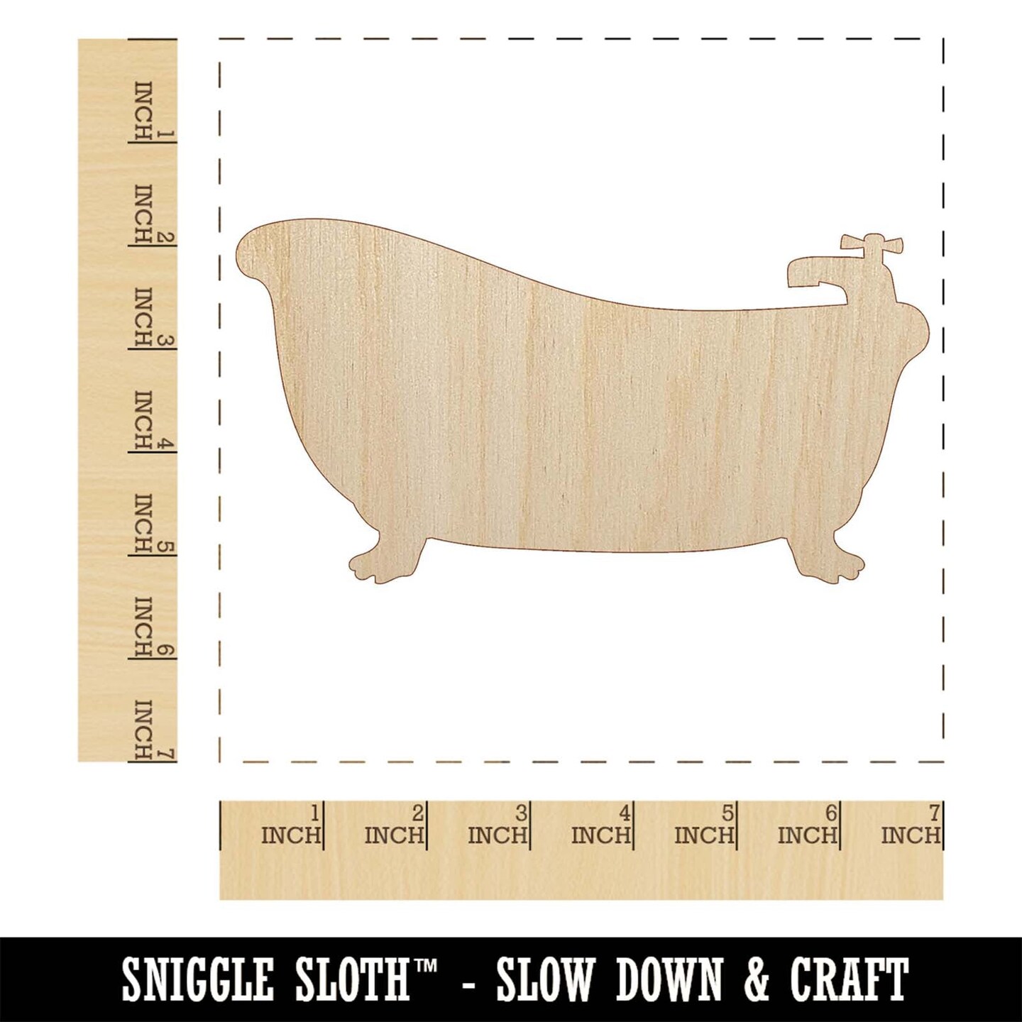 Clawfoot Bathtub for Bathing Unfinished Wood Shape Piece Cutout for DIY ...