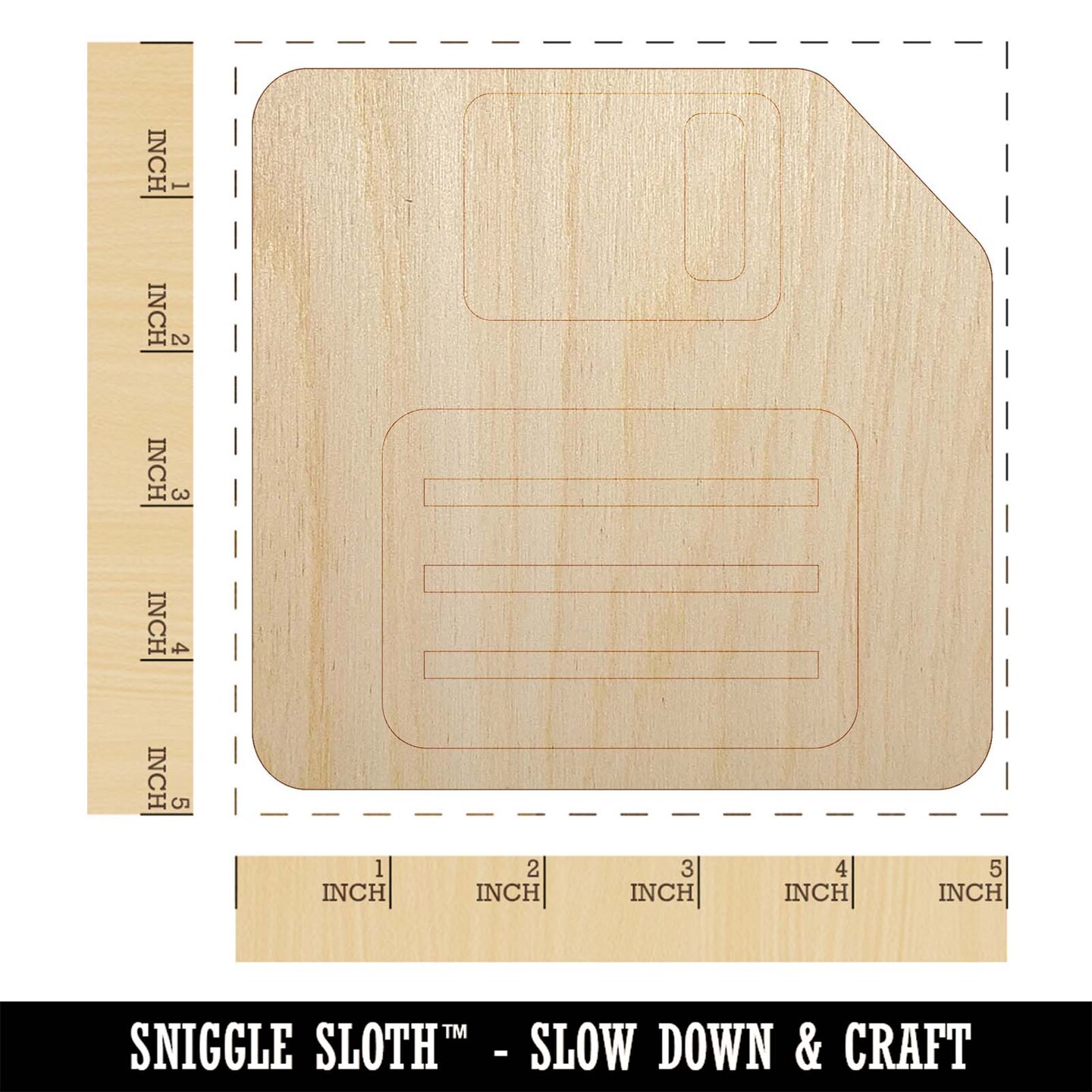 Save Icon Floppy Disk Unfinished Wood Shape Piece Cutout for DIY Craft ...